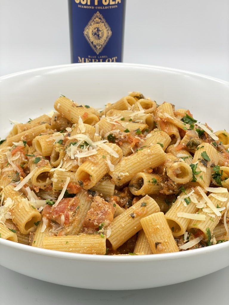 Three Cheeses Rigatoni Pasta - JulietKitchen.com