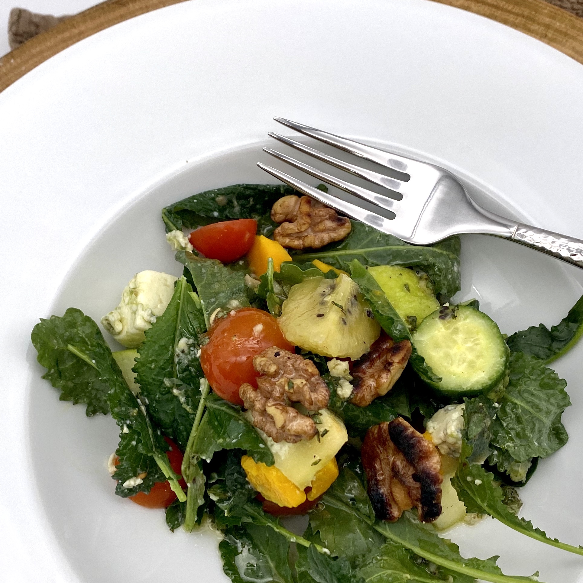 Kale and Fruit Salad - JulietKitchen.com