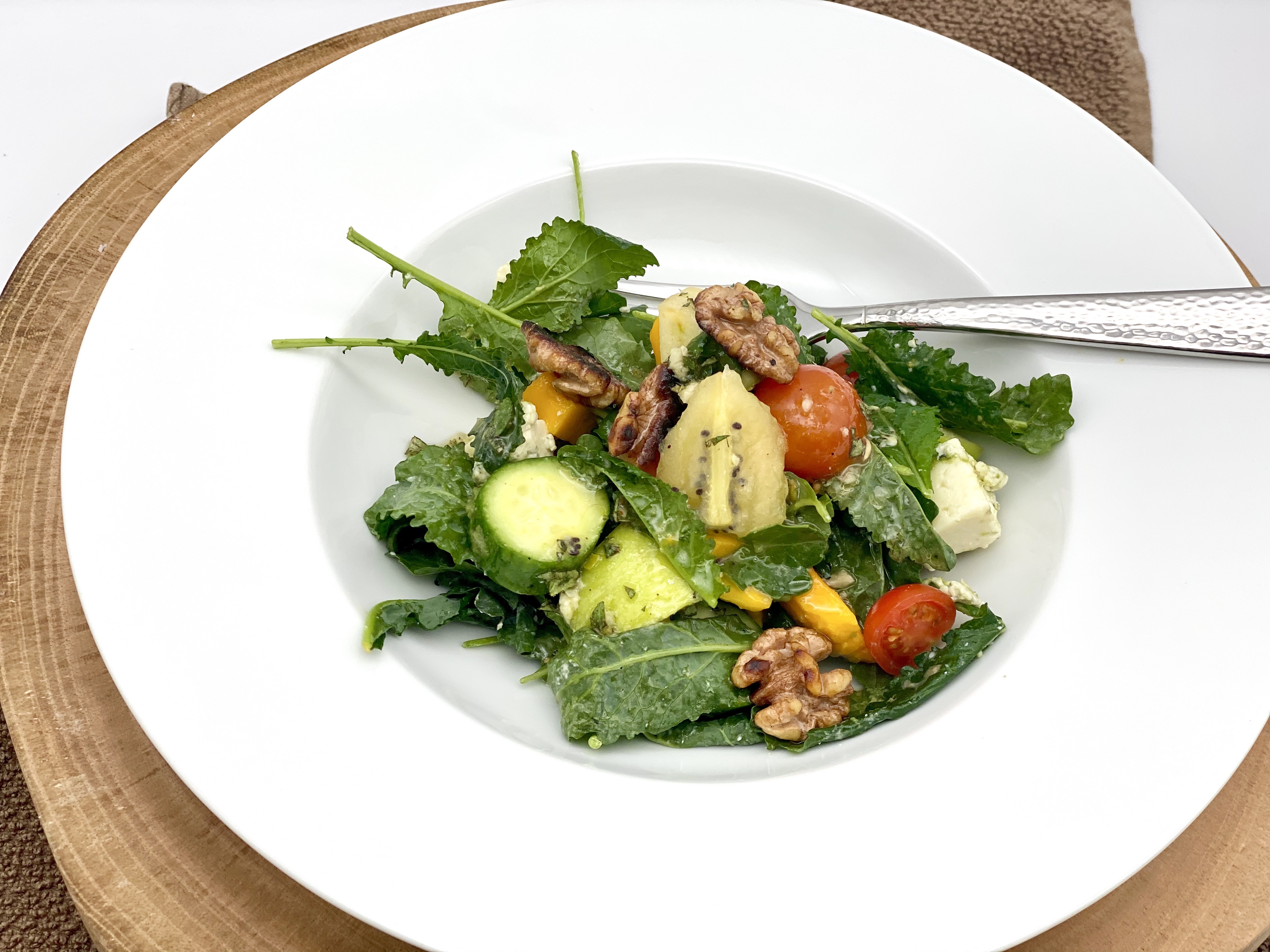 Kale and Fruit Salad - JulietKitchen.com