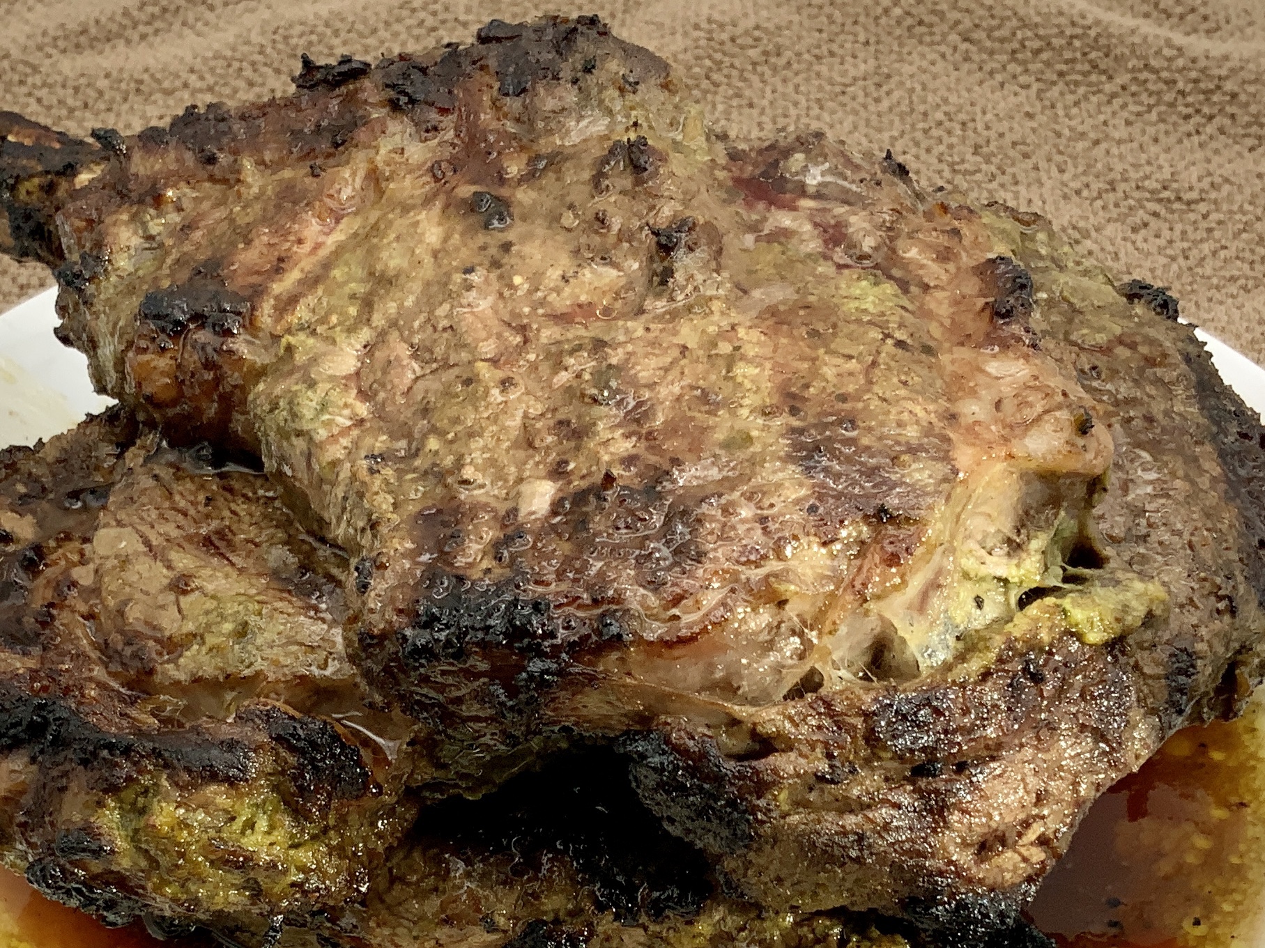 Herbs and Olives Marinated Grilled Rib Eye Steaks - JulietKitchen.com