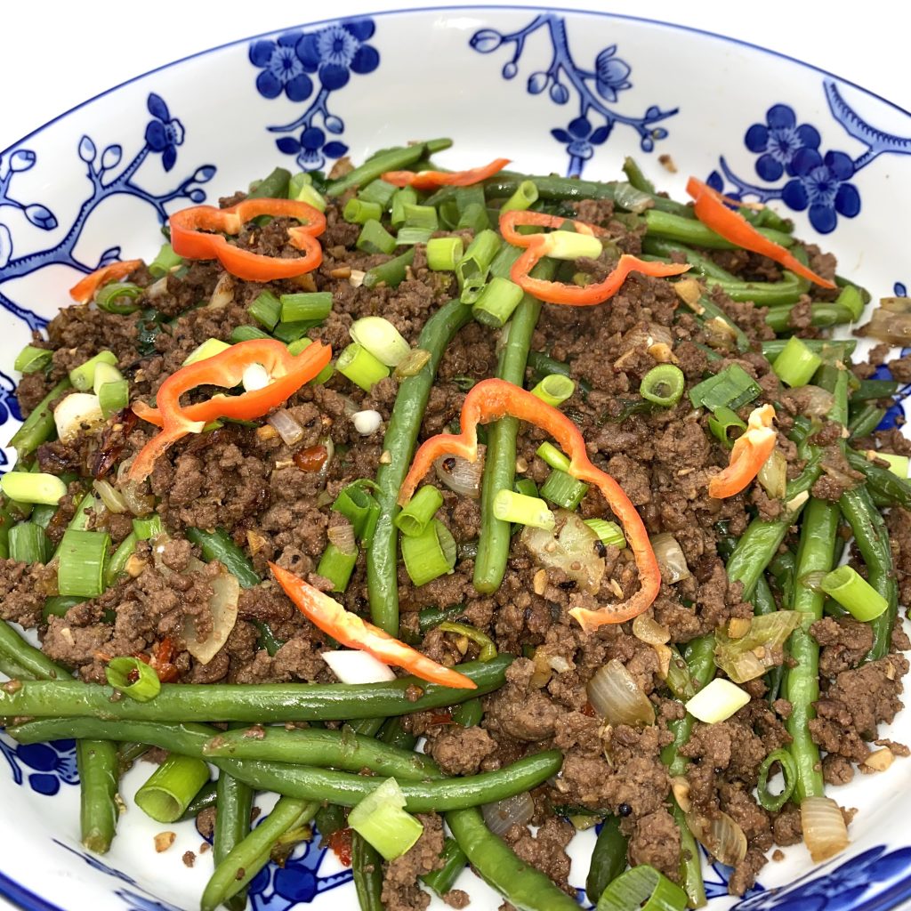 Ground Beef with String Beans | Asian Inspired - JulietKitchen.com
