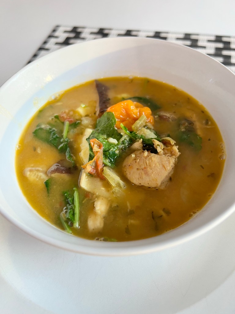 Chicken Lentils Vegetables Soup - JulietKitchen.com