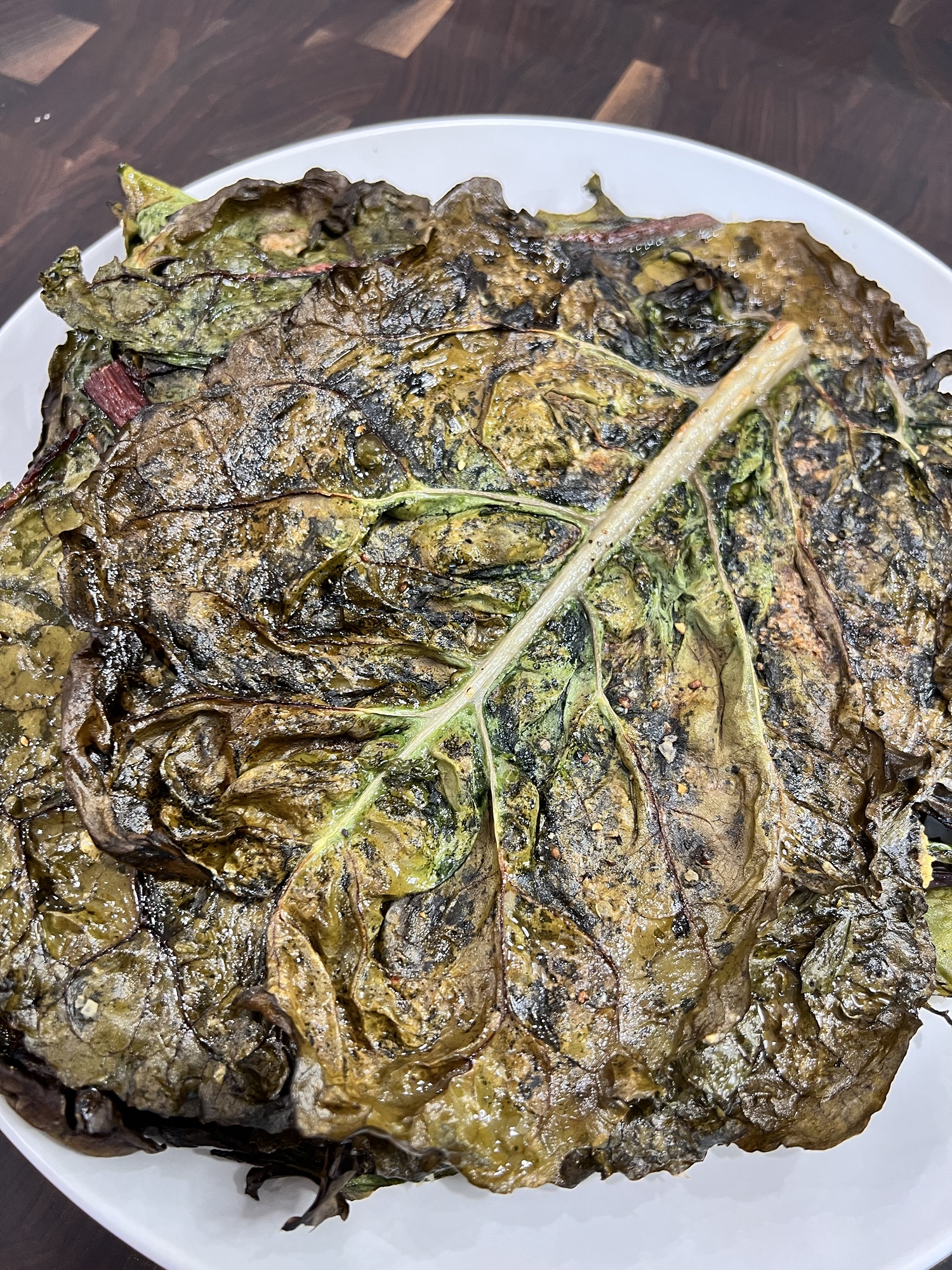 Crispy Oven-Roasted Swiss Chard - JulietKitchen.com